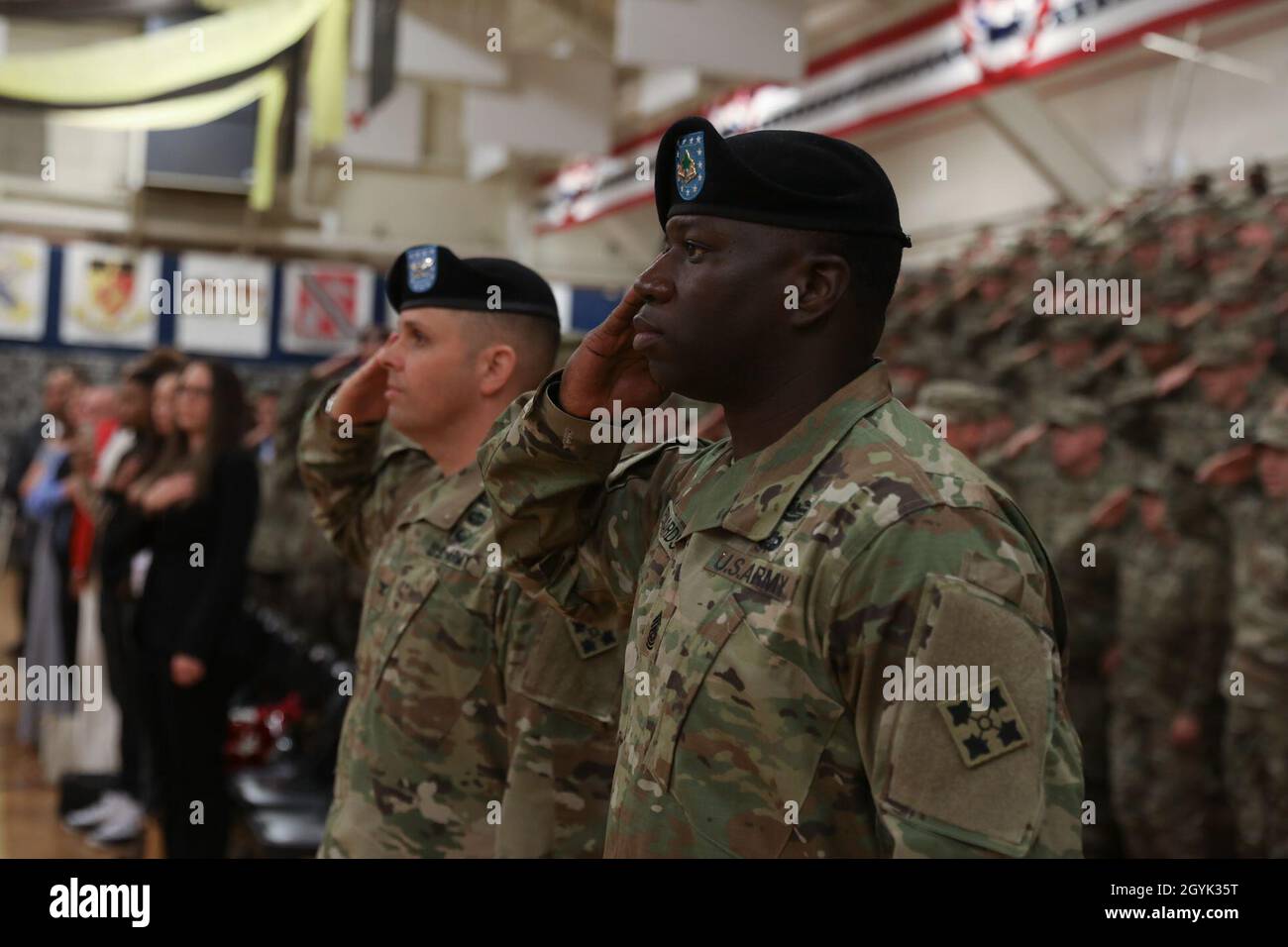 Command Sgt. Maj. Jelani Edwards the incoming Division Artillery, 4th Infantry Division command ...