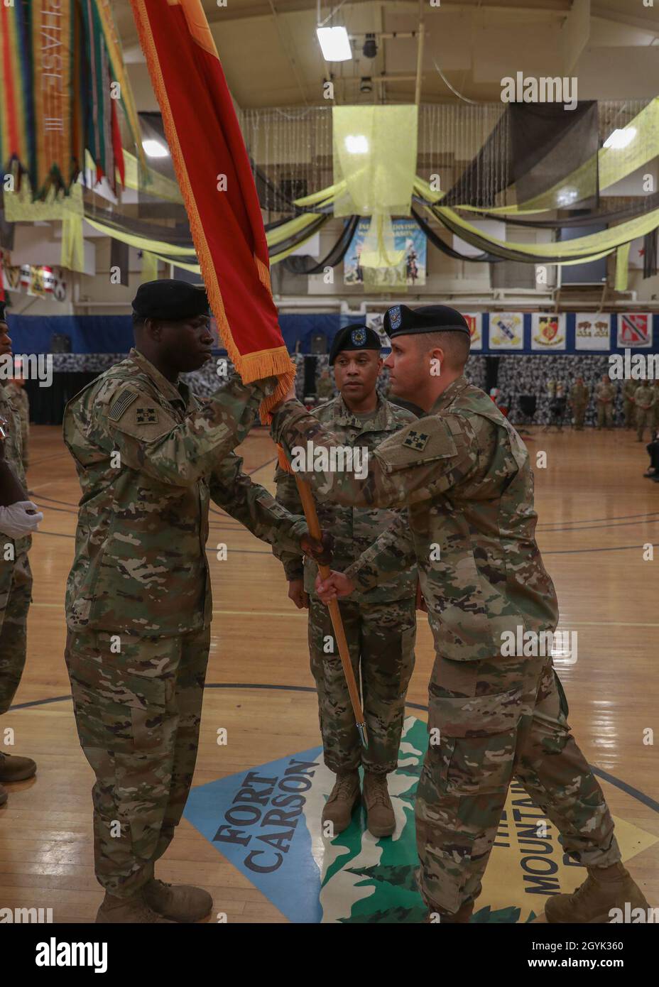 Command Sgt. Maj. Jelani Edwards, left, incoming senior enlisted leader ...