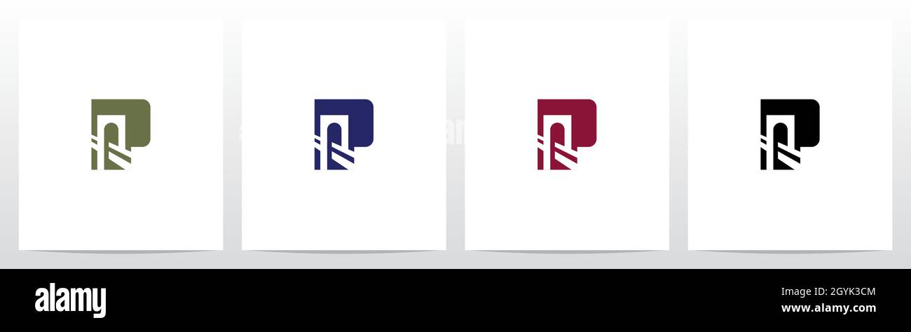 Bridge Inside Letter Logo Design P Stock Vector Image & Art - Alamy