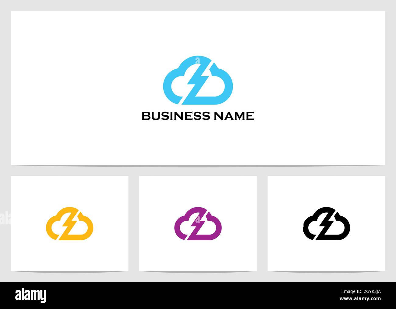 Cloud And Lightning Logo Design 1 Stock Vector Image & Art - Alamy