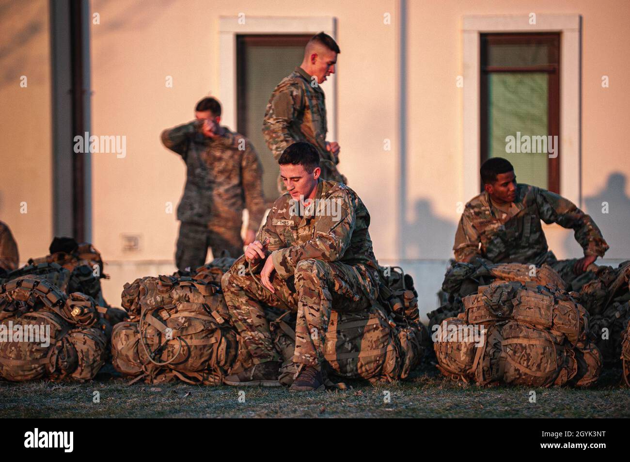 U.S. Army paratroopers assigned to the 54th Brigade Engineer Battalion ...