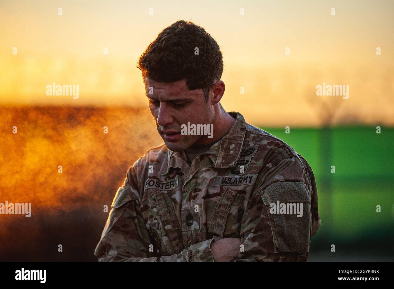 A U.S. Army paratrooper assigned to the 54th Brigade Engineer Battalion ...
