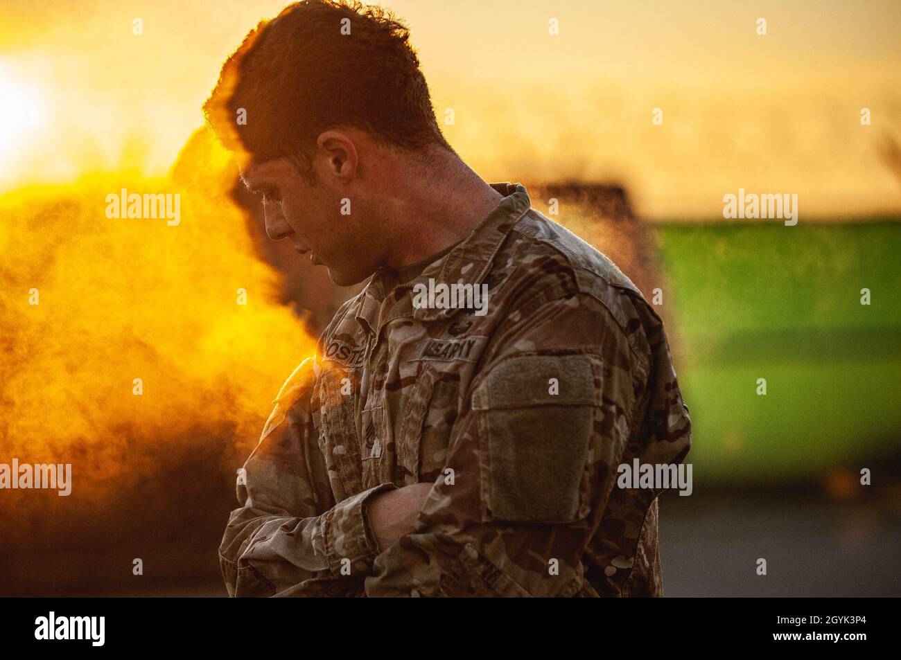 A U.S. Army paratrooper assigned to the 54th Brigade Engineer Battalion ...