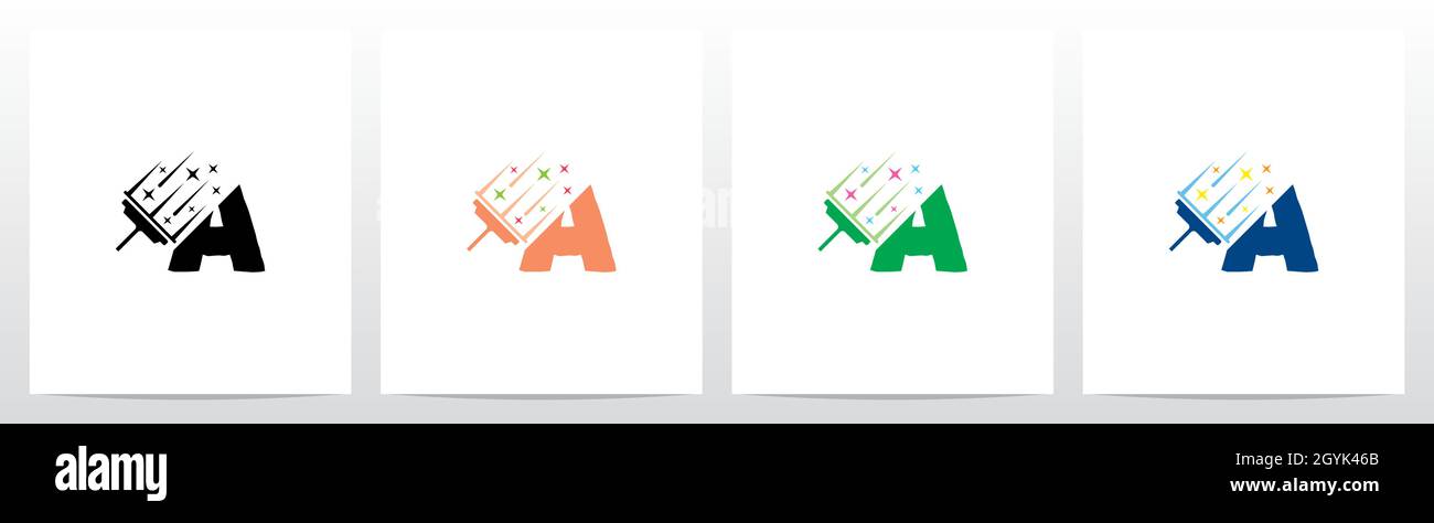 Glass Scraper Cleaning Letter Logo Design A Stock Vector Image & Art ...