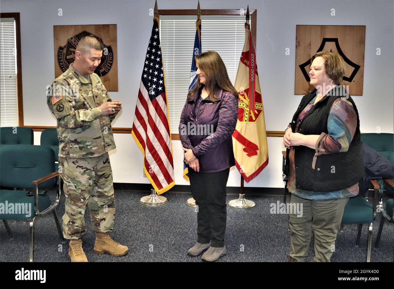 Garrison Commander Col. Hui Chae Kim presents Karin Hoying of the ...