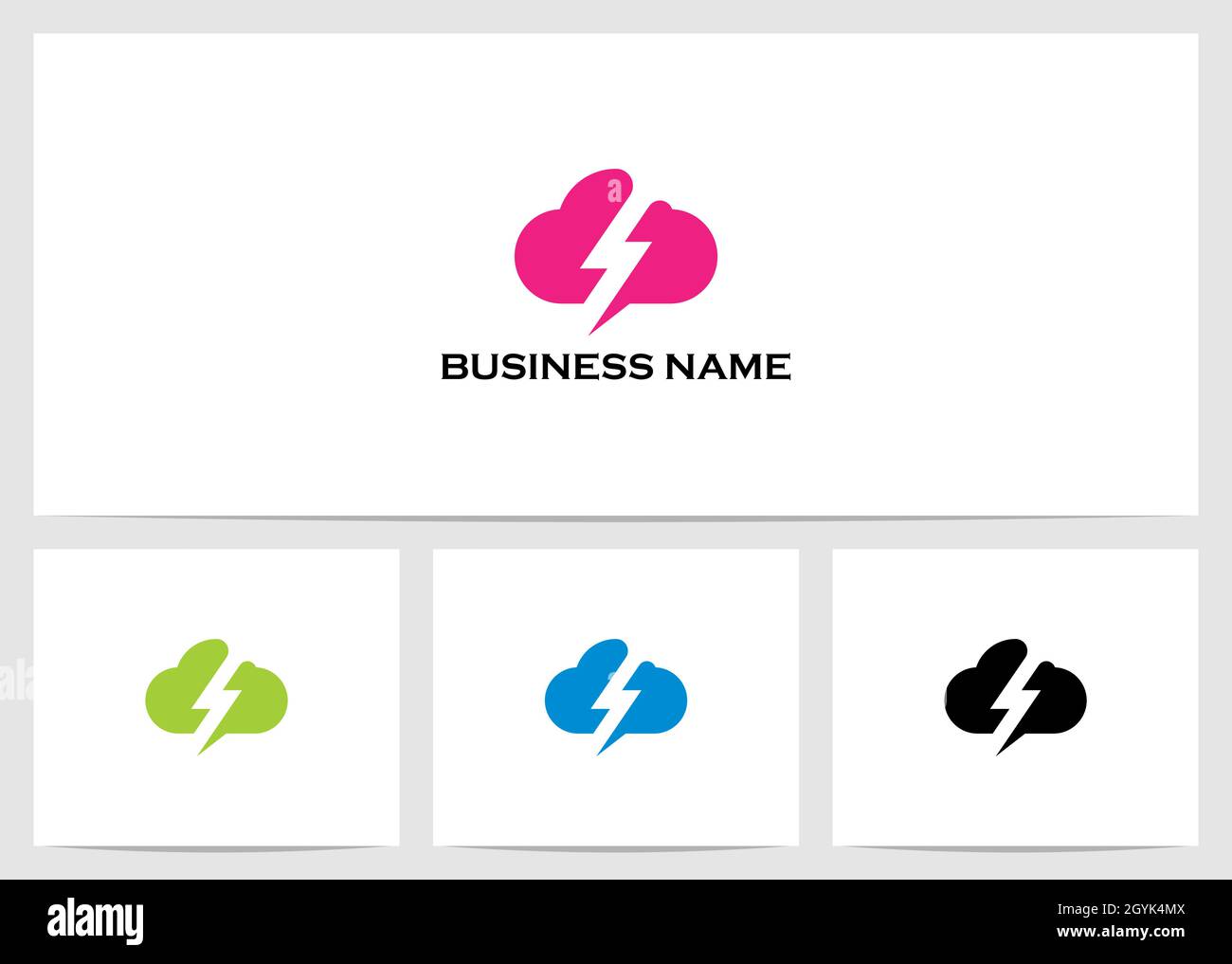 Cloud And Lightning Logo Design 2 Stock Vector Image & Art - Alamy