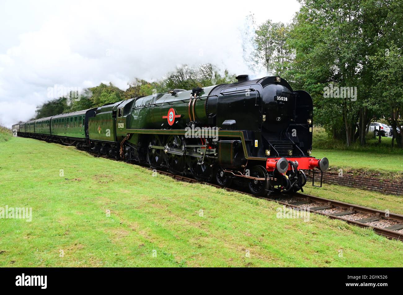 Clan Line an SR Merchant class locomotive on the Bluebell railway Stock ...