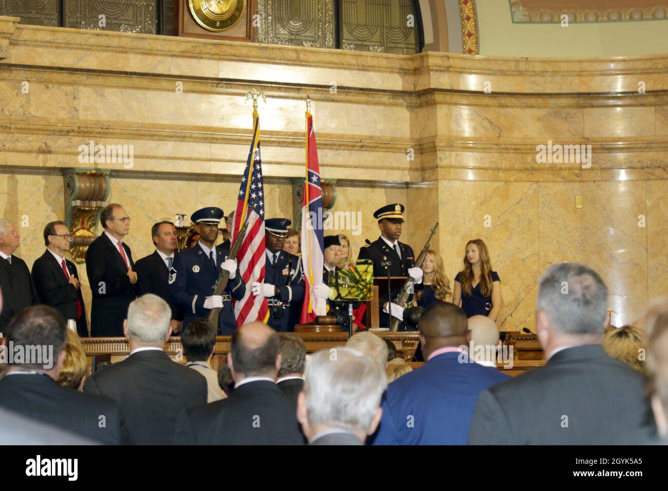An Honor Guard from the Mississippi National Guard opens the ...