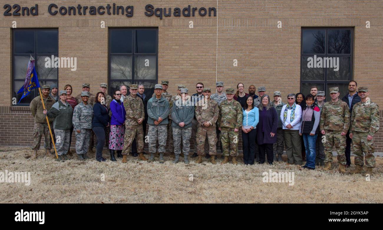 The members of the 22nd Contracting Squadron pose for a photo Jan. 14 ...