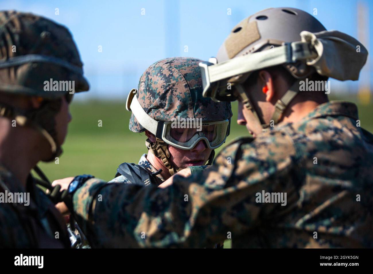 U.S. Marines with 12th Marine Regiment, 3rd Marine Division get their ...