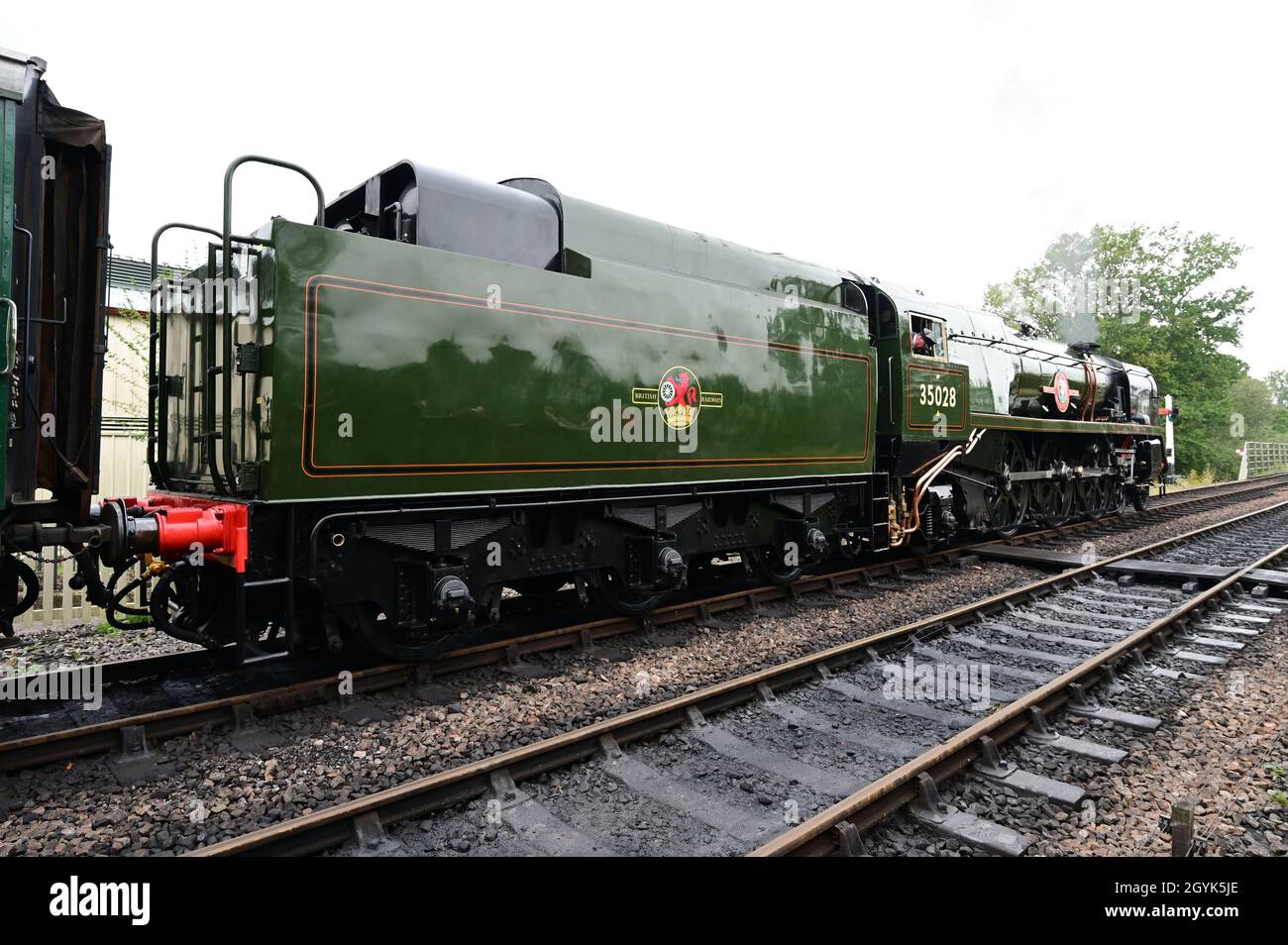 Clan Line an SR Merchant class locomotive on the Bluebell railway Stock ...