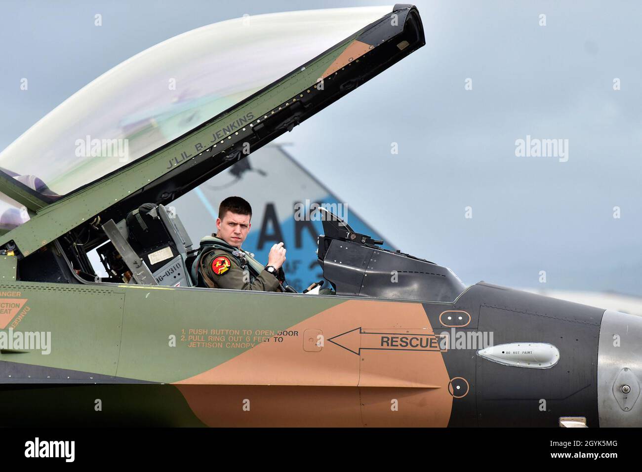 U.S. Air Force Capt. Travis Worden, an 18th Aggressor Squadron pilot ...