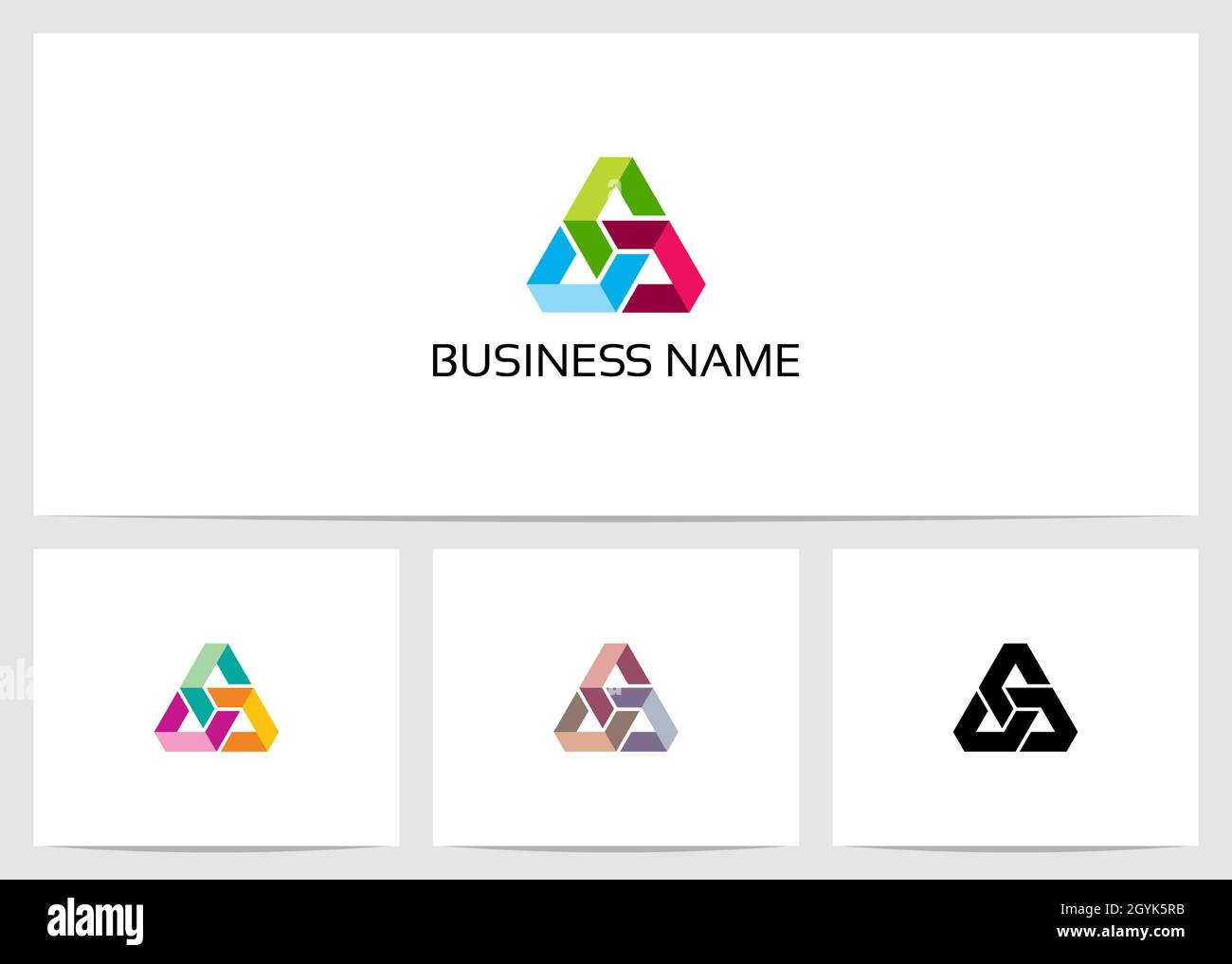 Triangle Geometric Abstract Colorful Logo Design Stock Vector Image ...