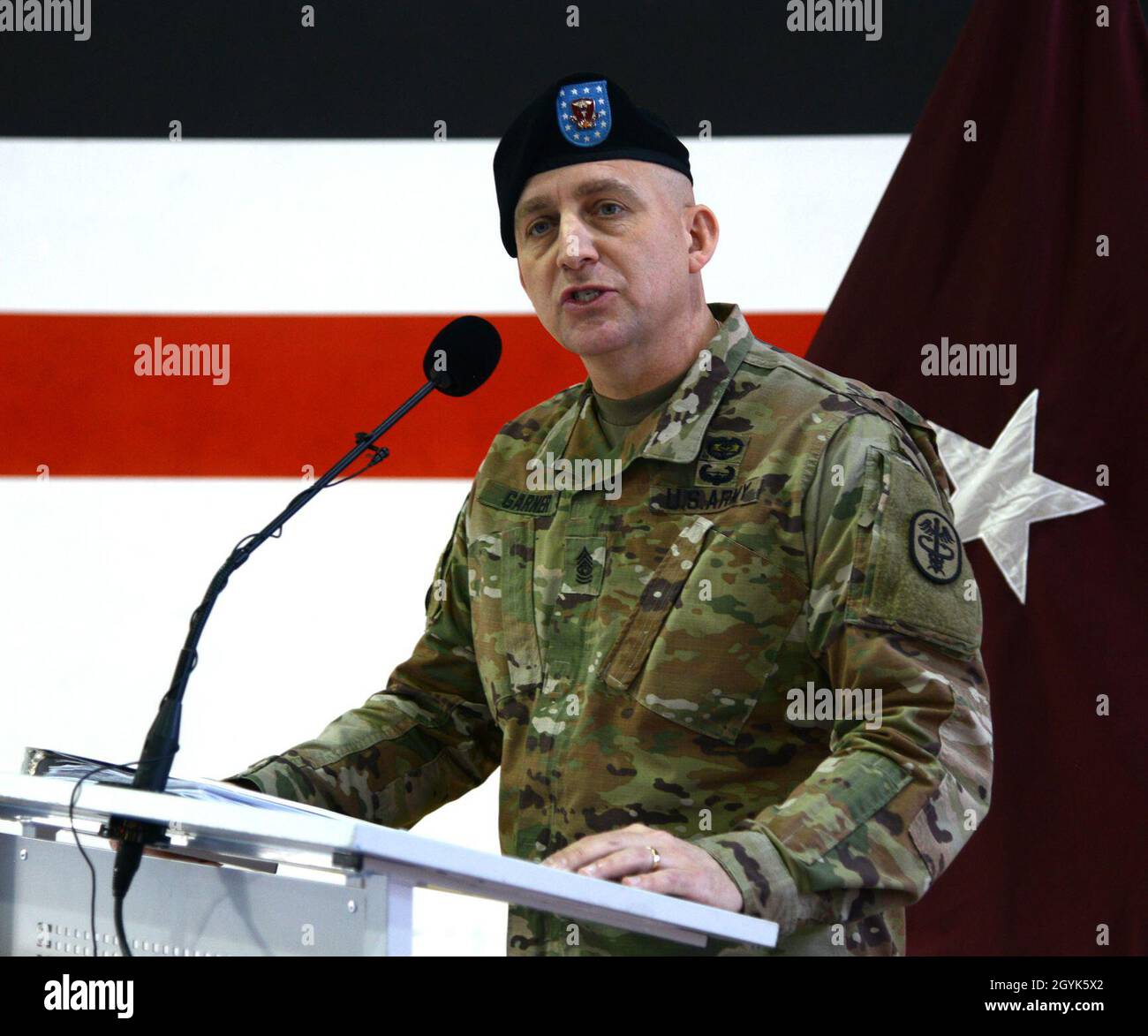 Command Sgt. Maj. Todd M. Garner, outgoing Regional Health Command ...