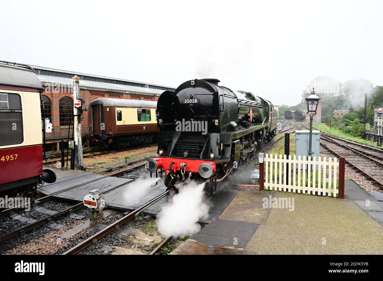 Clan Line an SR Merchant class locomotive on the Bluebell railway Stock ...