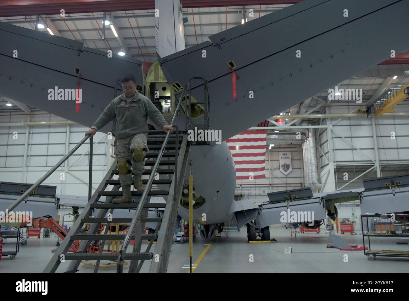 Airman 1st Class Robert Thach, 100th Maintenance Squadron aircraft structural maintenance ...
