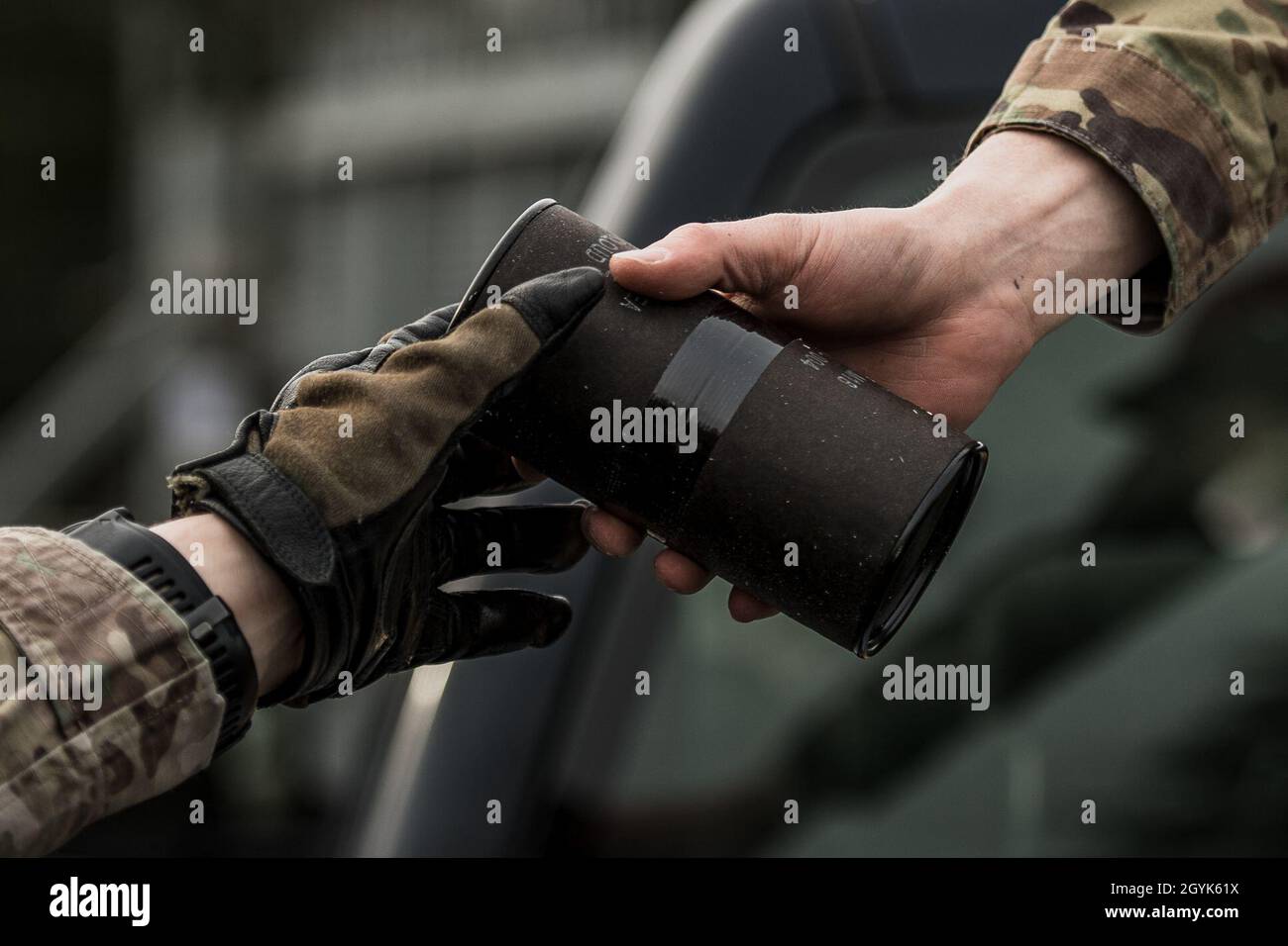 A U.S. Air Force combat arms instructor assigned to the 435th Security ...