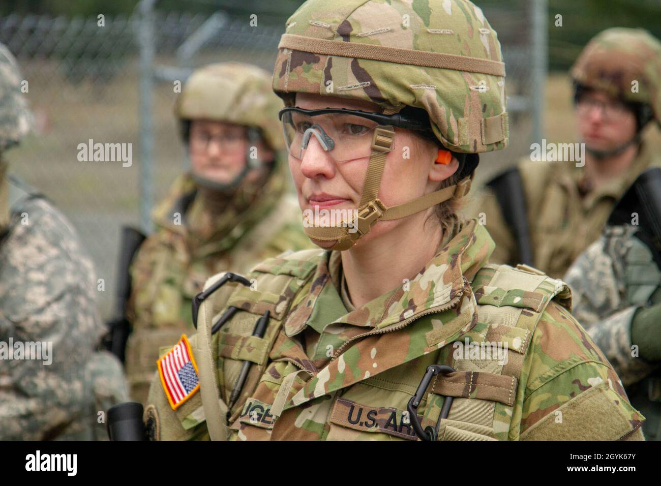A United States Army Reserve Legal Command Soldier leaves a range after ...