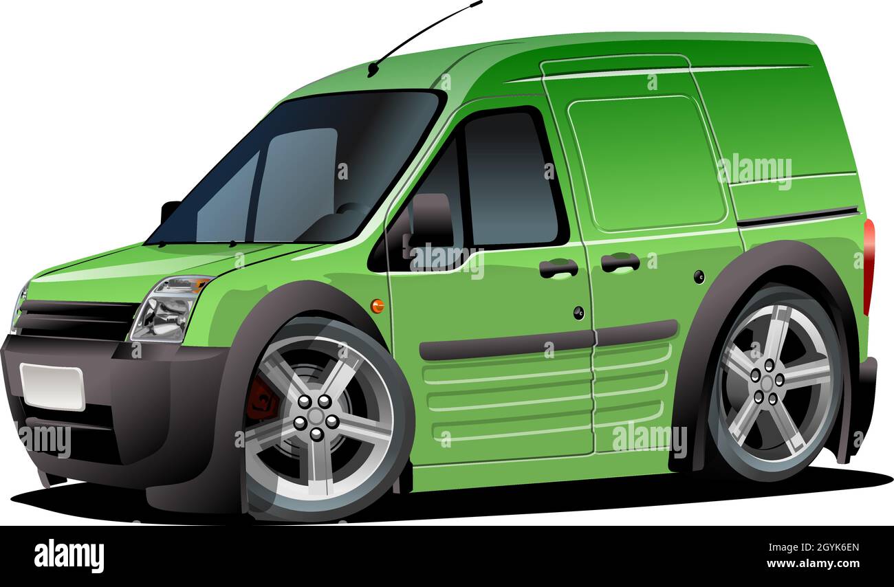 Cartoon delivery van isolated on white background. Available EPS-10 ...