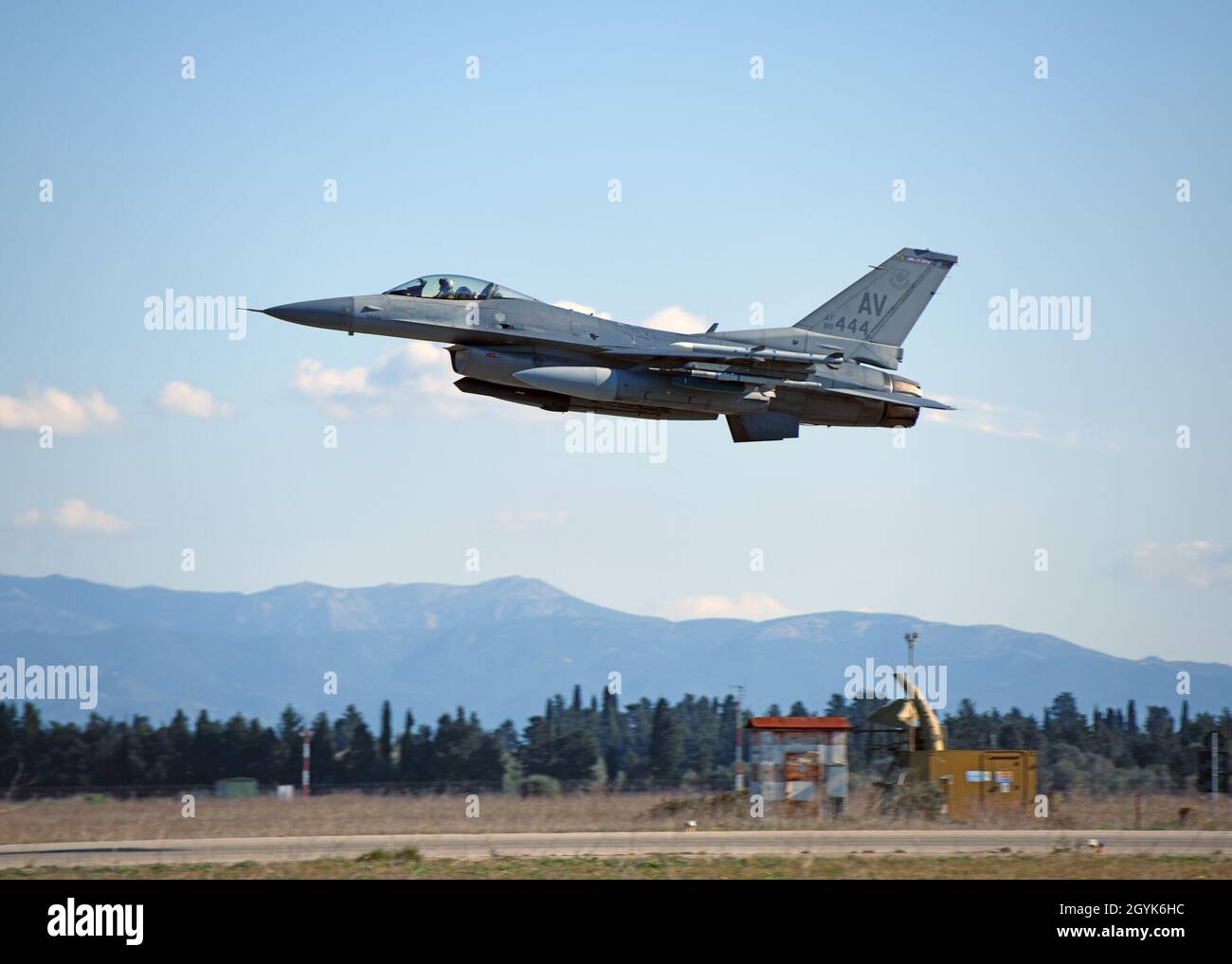 A U.S. Air Force F-16 Fighting Falcon from the 510th Fighter Squadron ...