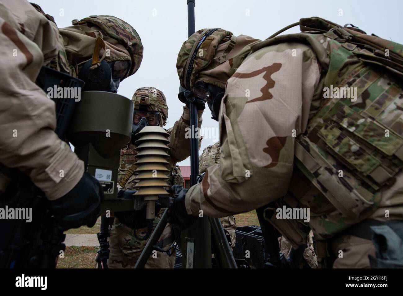 Airmen assigned to the 3d Weather Squadron set up a tactical ...