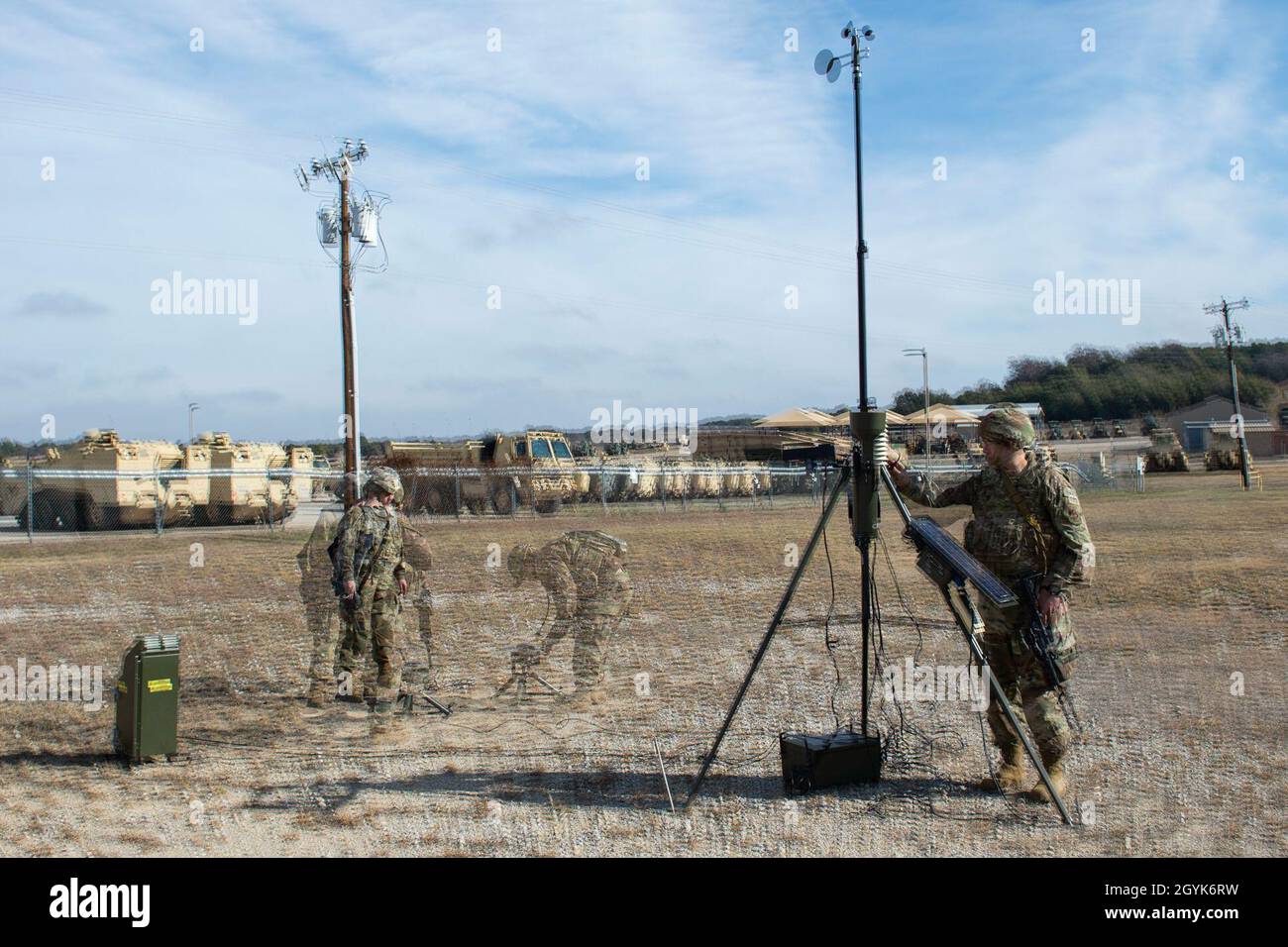 Airmen assigned to the 3d Weather Squadron set up a tactical ...