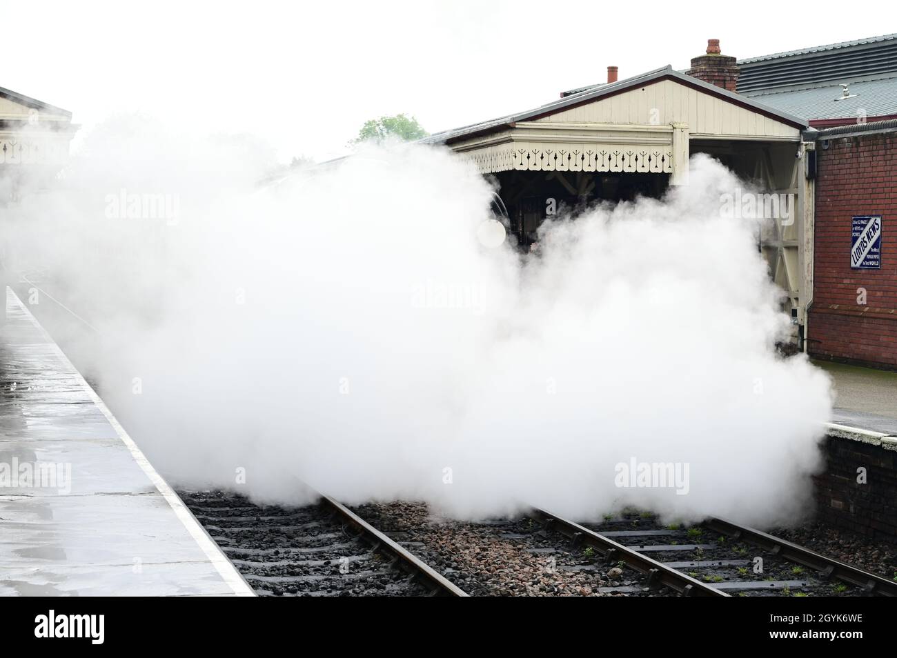 Water steam from a steam engine Stock Photo - Alamy