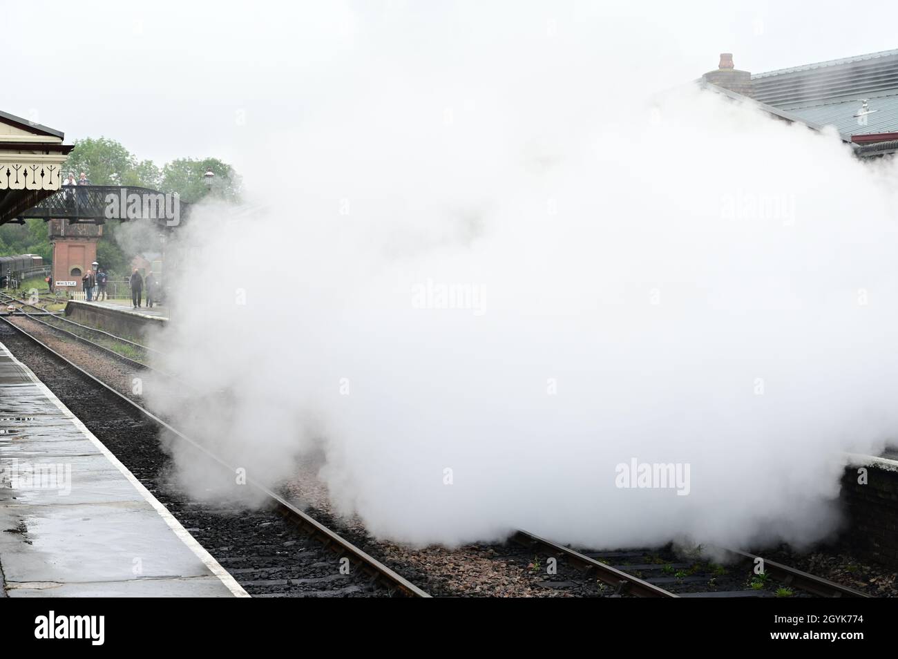 Water steam from a steam locomotive Stock Photo - Alamy