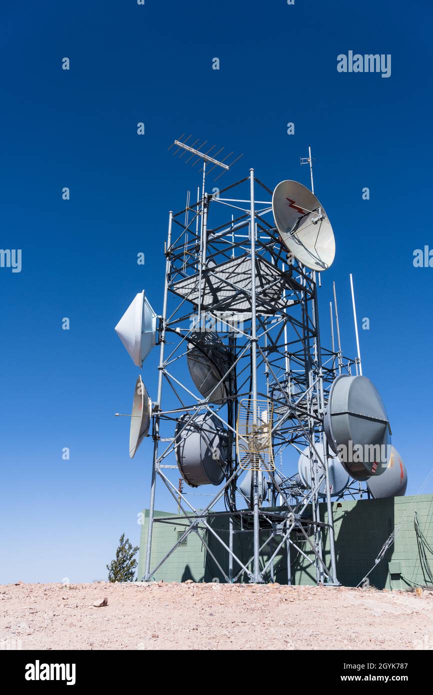 Telecommuncations towers on the top of Frisco Peak, the tallest ...