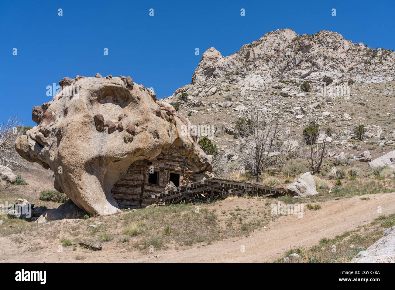 The Rock Cabin inside this large rock was built around 1900 in the ...