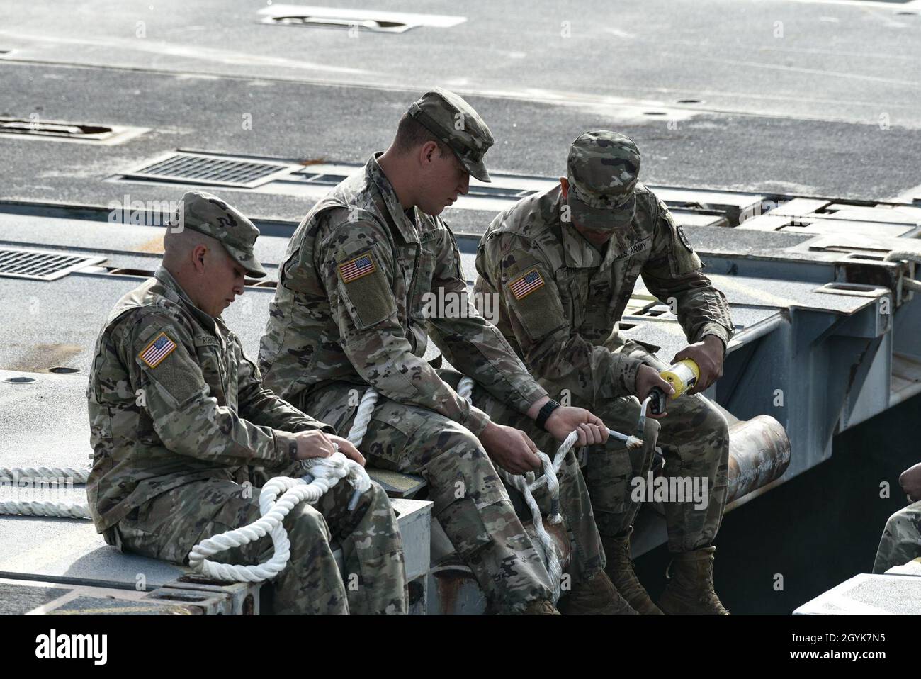 U.S. Army Soldiers assigned to the 331st Transportation Company, 11th ...