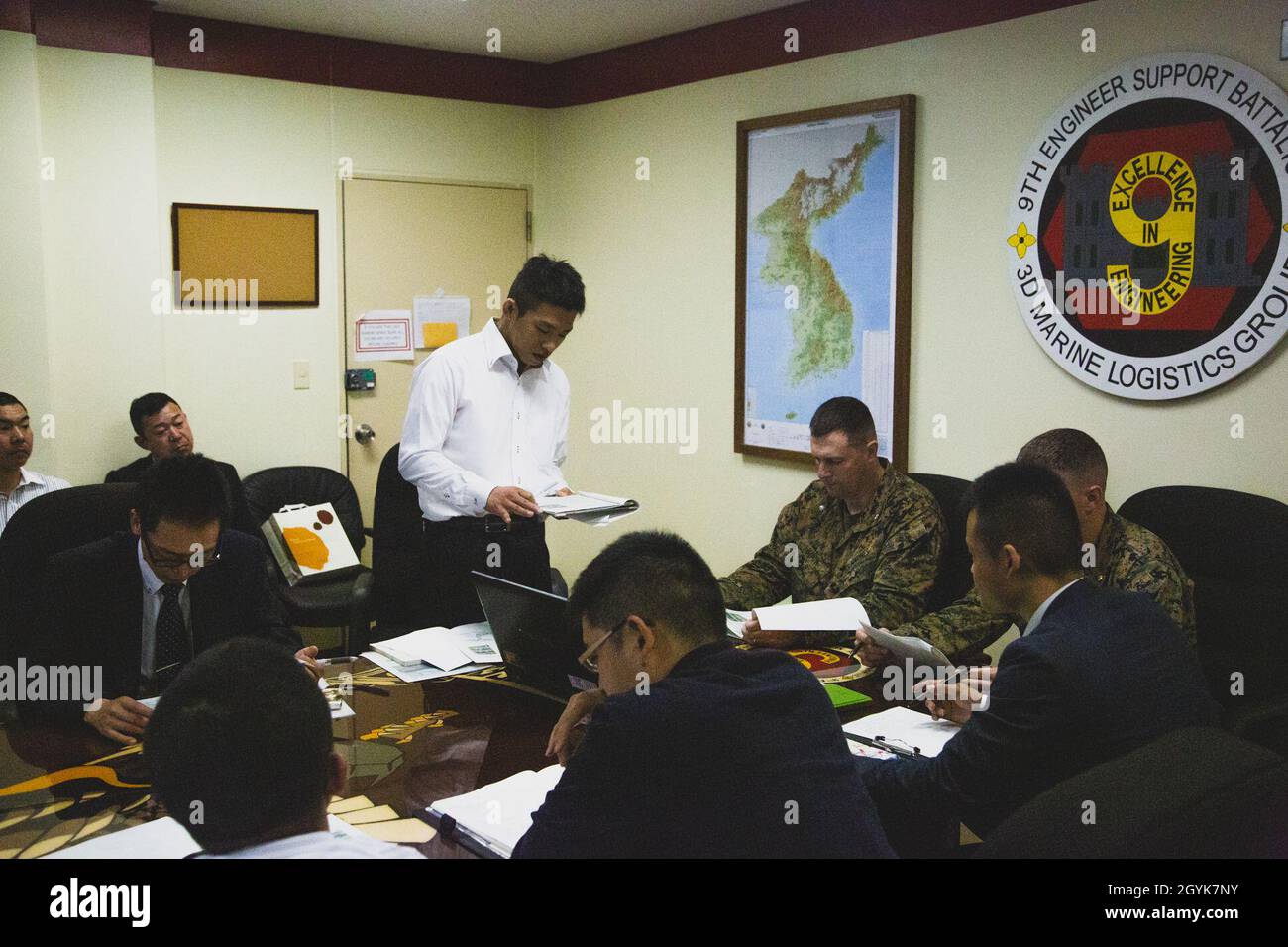 Japan Ground Self Defense Force students and service members brief U.S ...