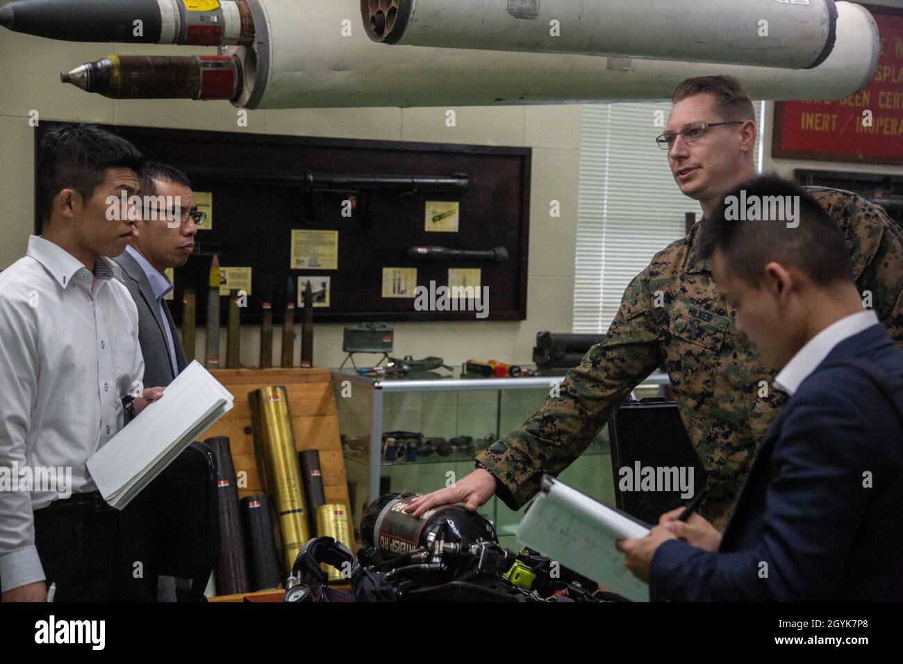 U.S. Marine Corps MSgt. Jason Hilker, a section chief with 9th Engineer ...