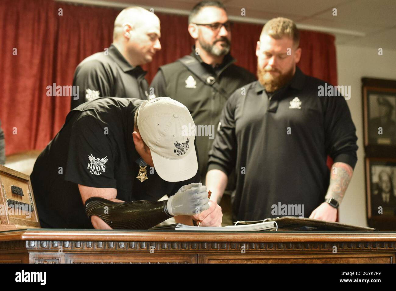 Retired U.S. Army Master Sgt. Leroy Petry (foreground), associated with ...