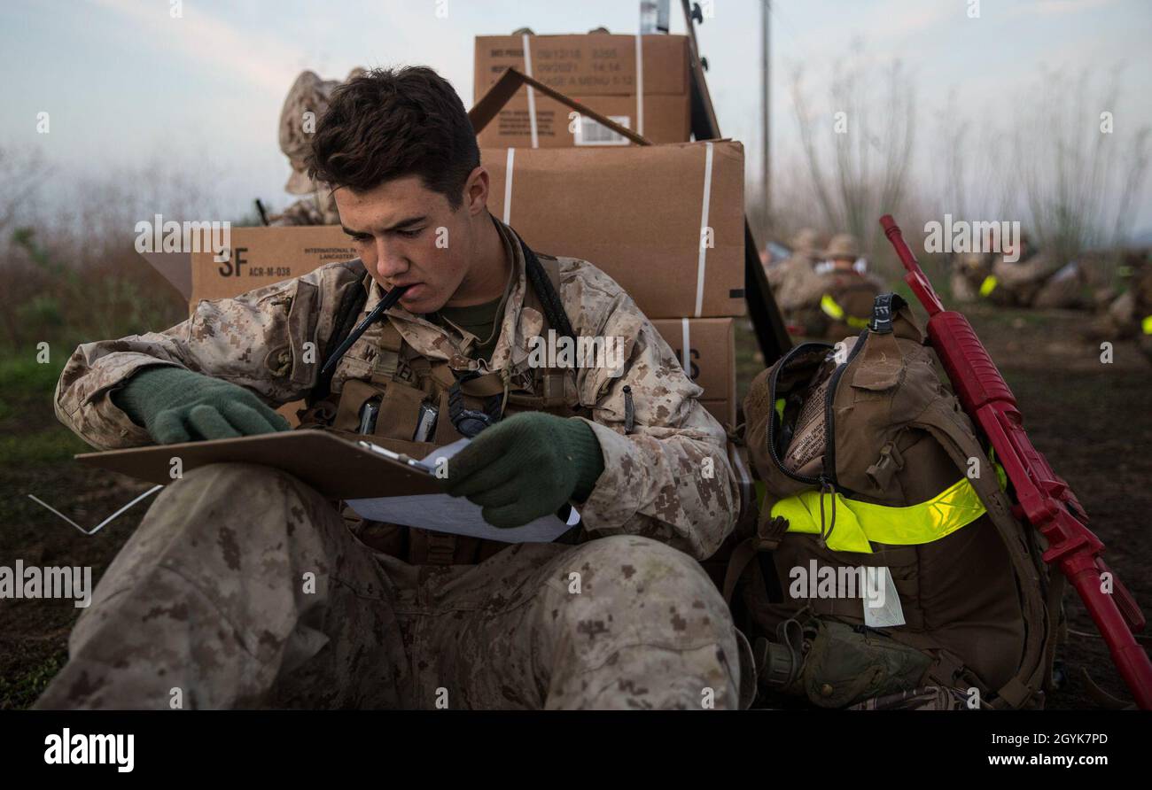 U.S. Marine Lance Cpl. Nicholas Wetzel, a student with Basic ...