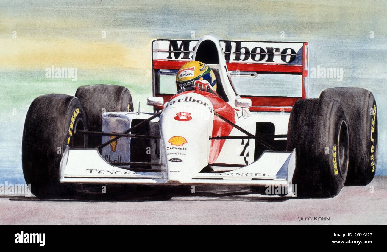 Ayrton Senna art Stock Photo - Alamy