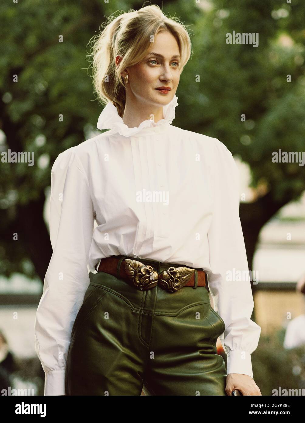 Eva Riccobono arriving at the Alberta Ferretti spring/summer 2022 ...