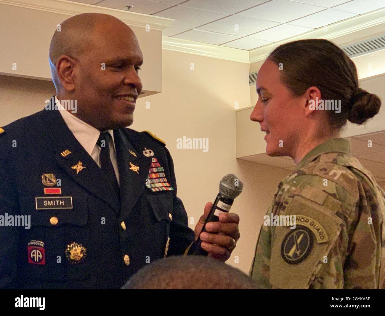 U.S. Army Lt. Gen. Leslie Smith, the 66th inspector general, talks to ...