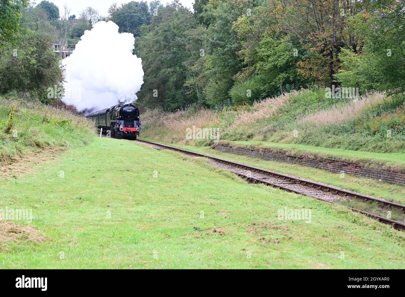 Clan Line an SR Merchant class locomotive on the Bluebell railway Stock ...
