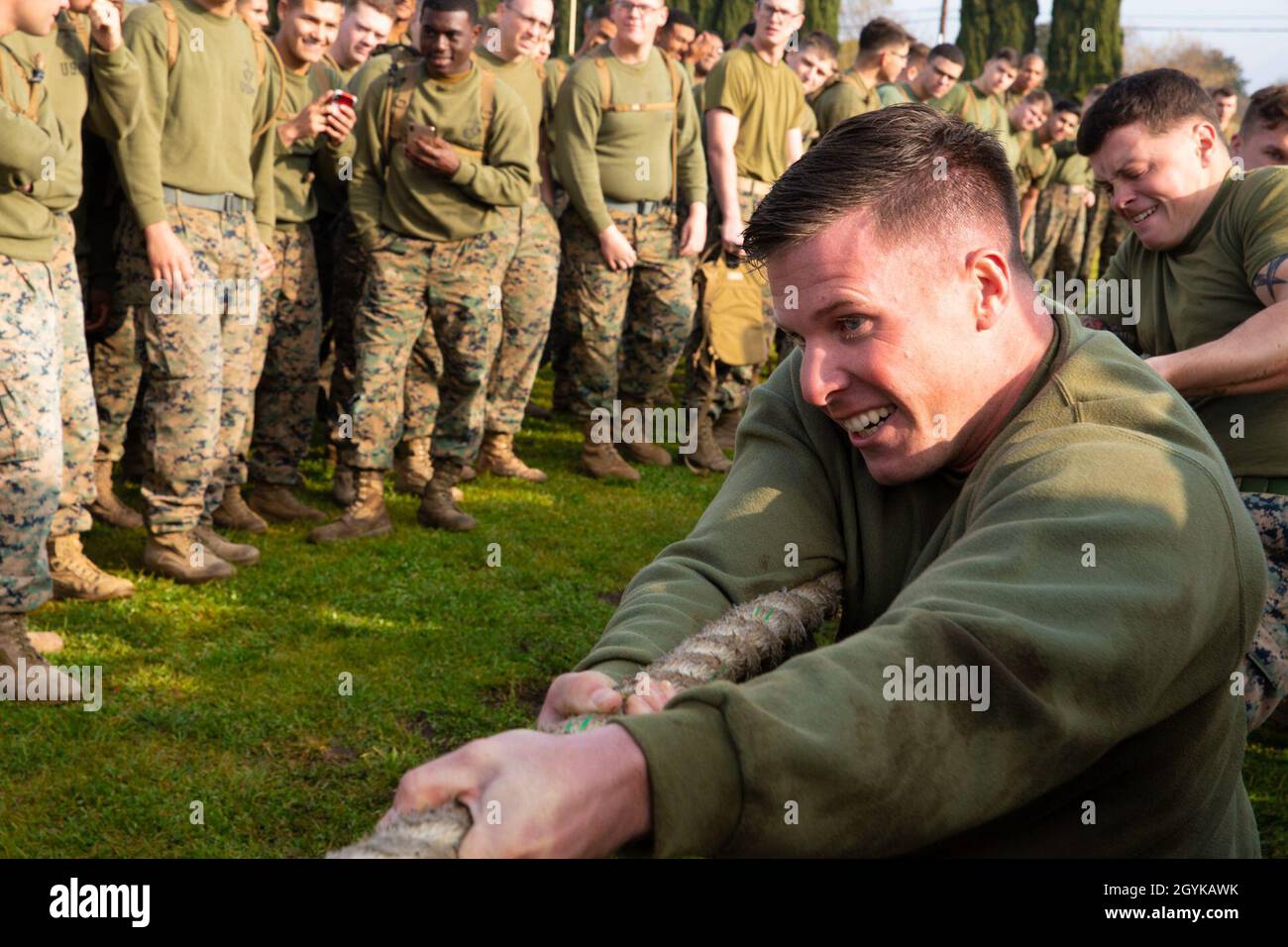 U.S. Marines with 11th Marine Regiment participate in the tug of war ...