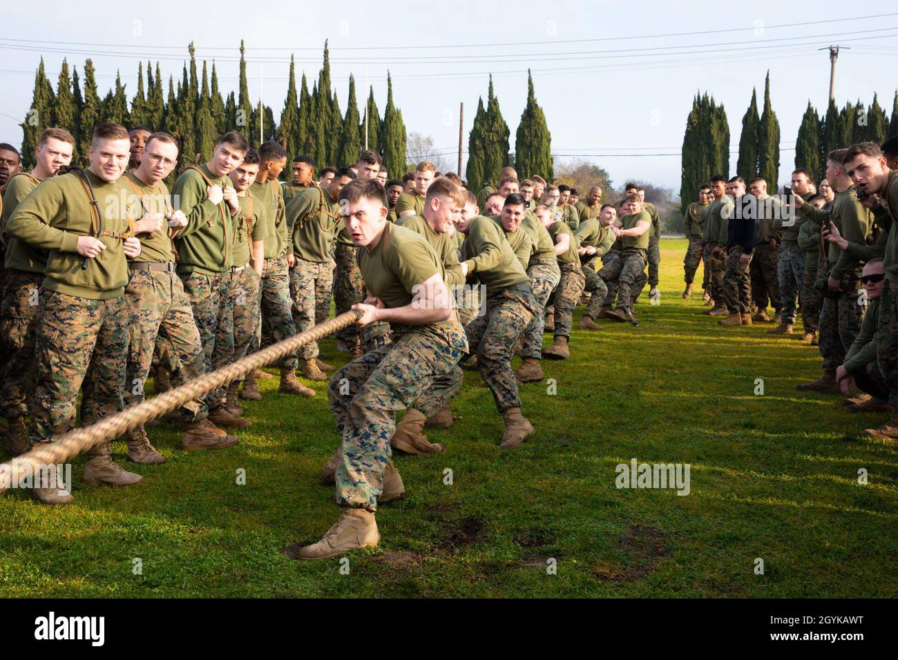 U.S. Marines with 11th Marine Regiment participate in the tug of war ...