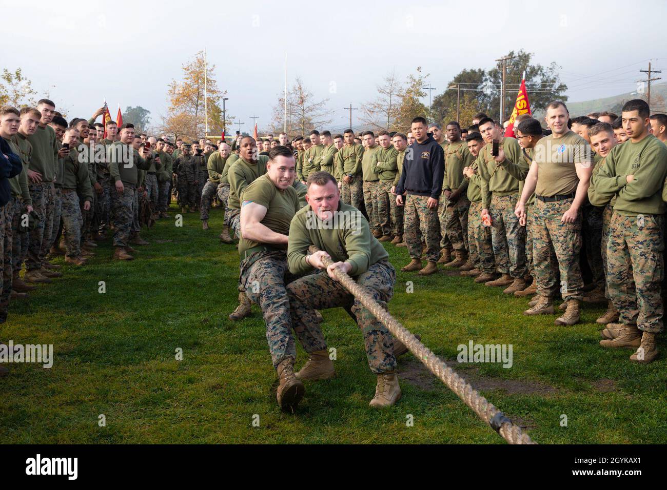 U.S. Marines with 11th Marine Regiment participate in the tug of war ...