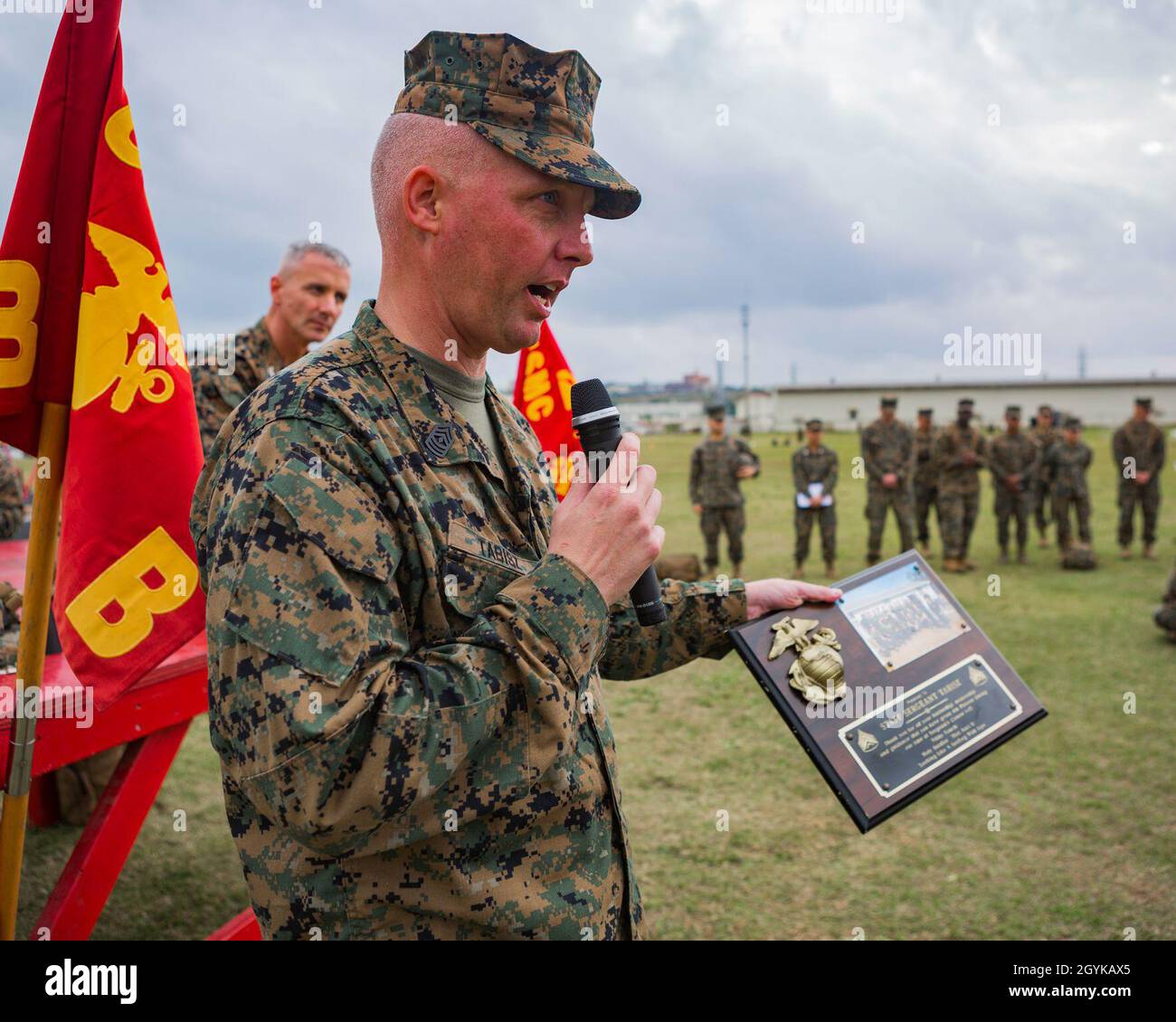 U.S. Marine Corps 1st Sgt. Thomas Tabisz, B company first sergeant with ...