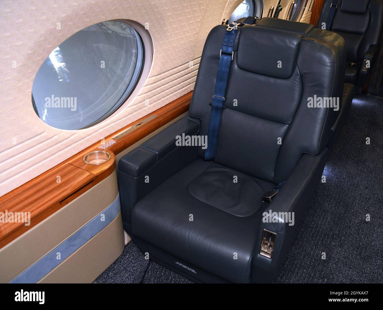 The cabin area of a C-37B Gulfstream 550 aircraft assigned to the 99th ...