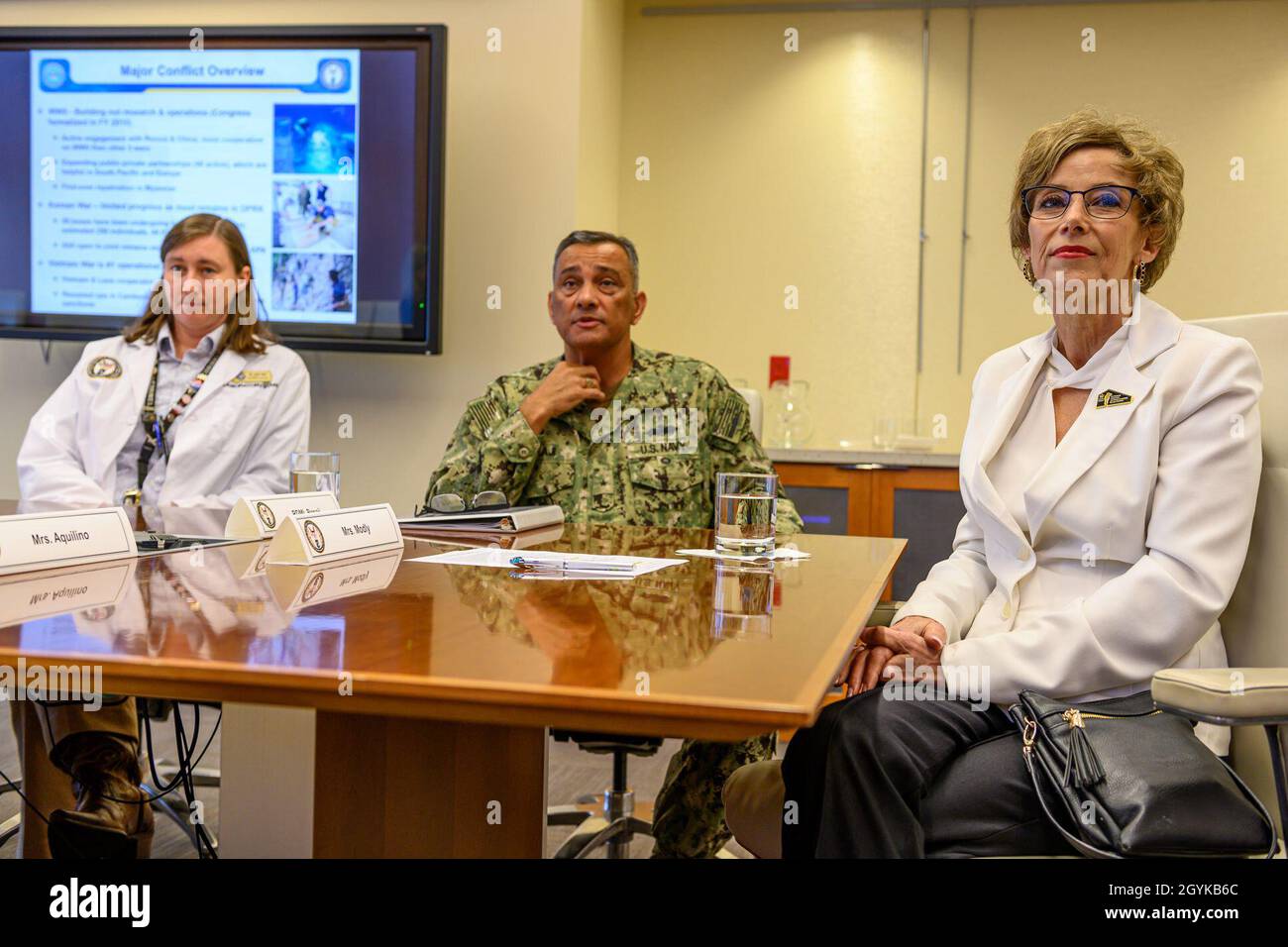 200116-N-PM193-1054 PEARL HARBOR (Jan. 16, 2020) Mrs. Robyn Modly, wife ...