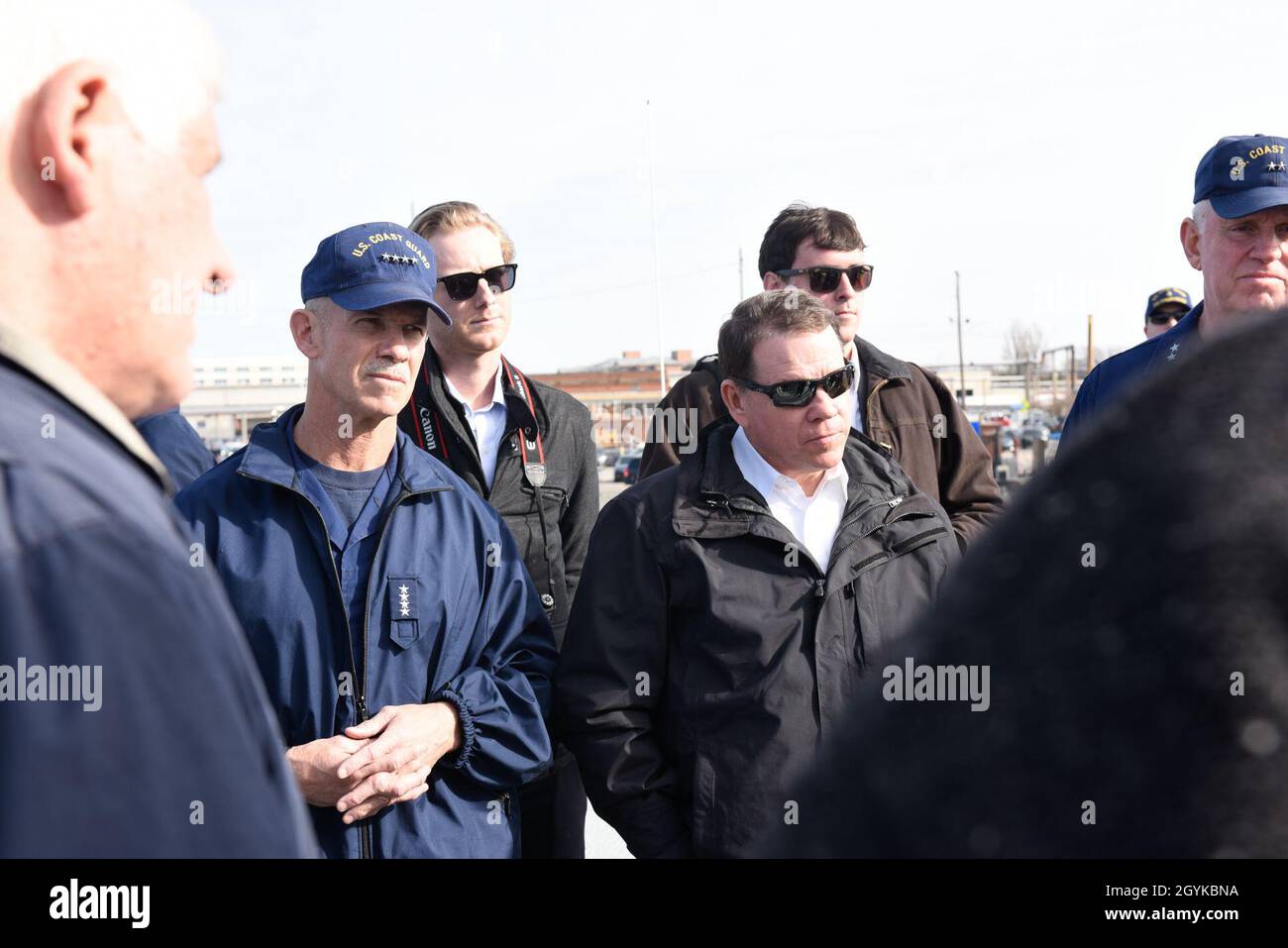 Coast Guard Vice Commandant Adm. Charles Ray and a group of ...
