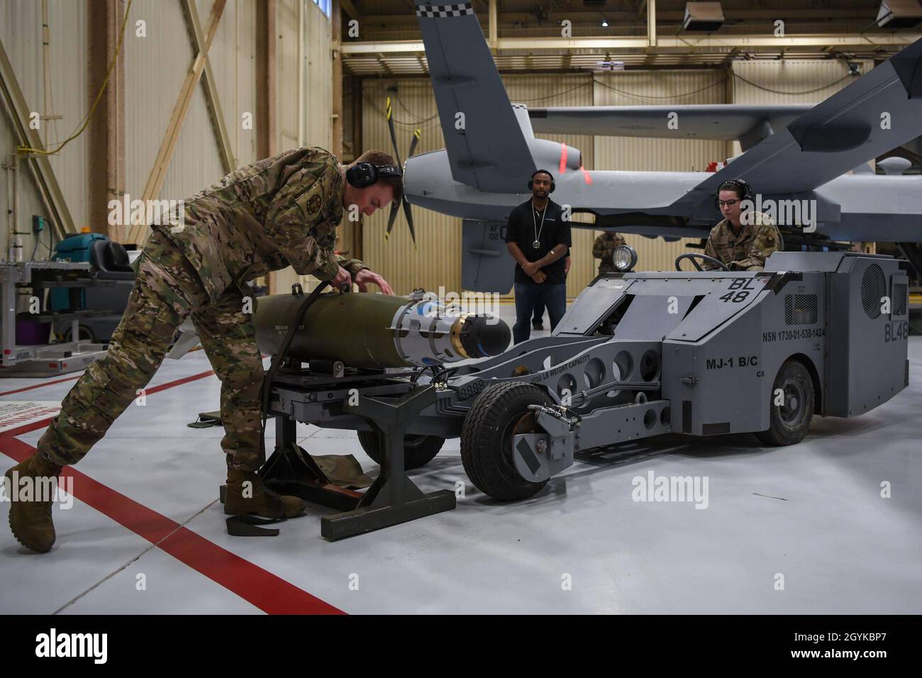 U.S. Air Force Staff Sgt. Caleb Stephen, left, and Airman 1st Class Ava ...