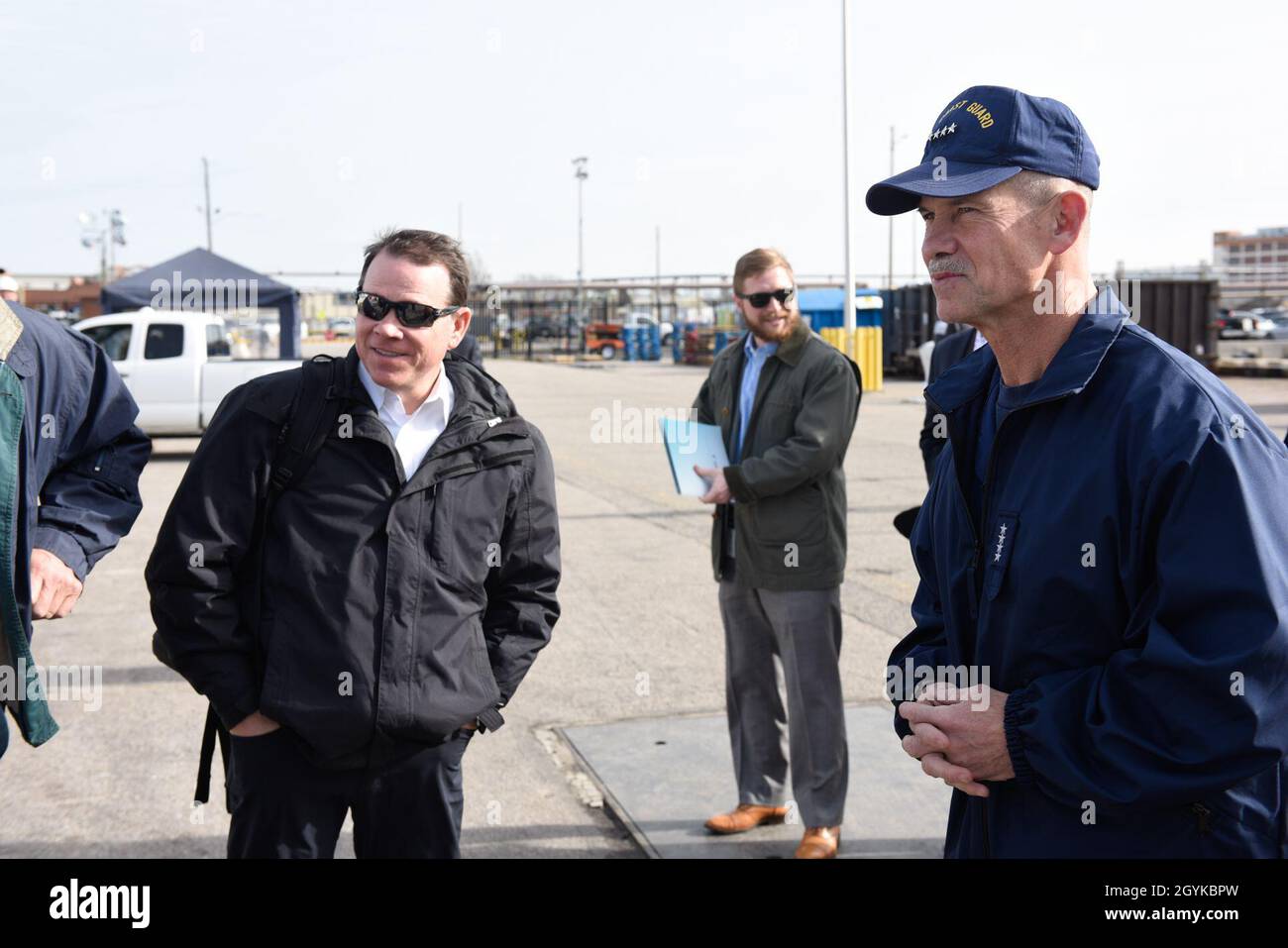 Rep. Sam Graves (left) and Coast Guard Vice Commandant Adm. Charles Ray ...