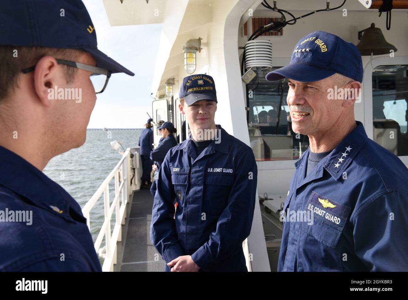 Coast Guard Vice Commandant Adm. Charles Ray talks with Seaman William ...