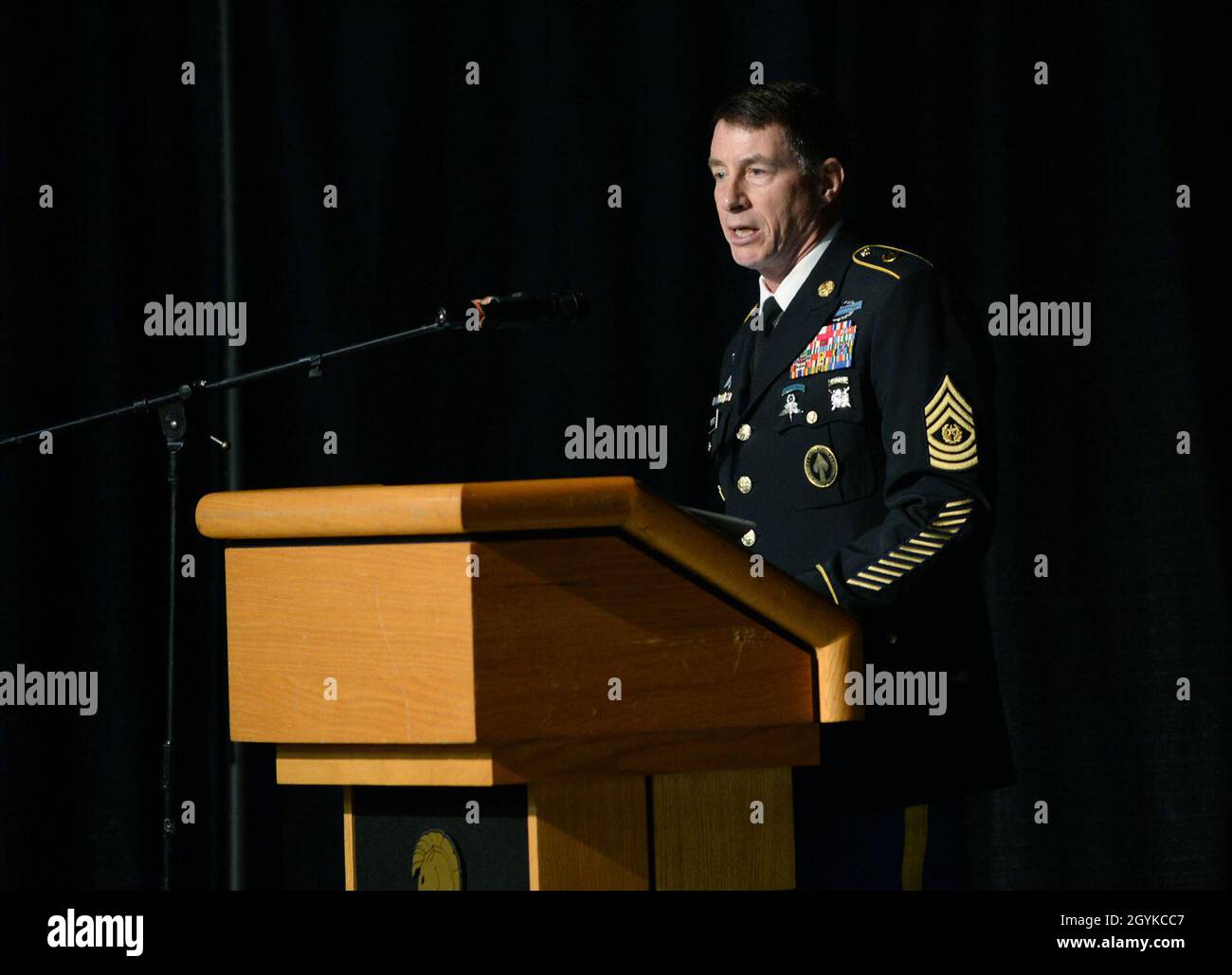 Retired Command Sgt. Maj. Bill Thetford delivers a keynote speech ...